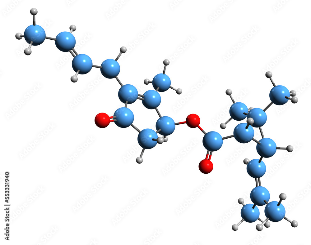 3D image of Cinerin I skeletal formula - molecular chemical structure ...