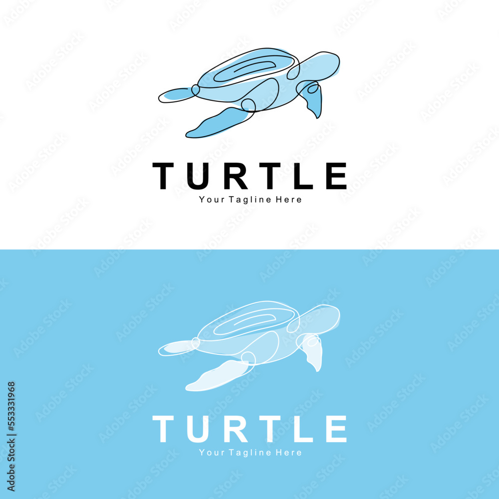 Sea Turtle Logo Design Protected Amphibian Marine Animal Icon ...