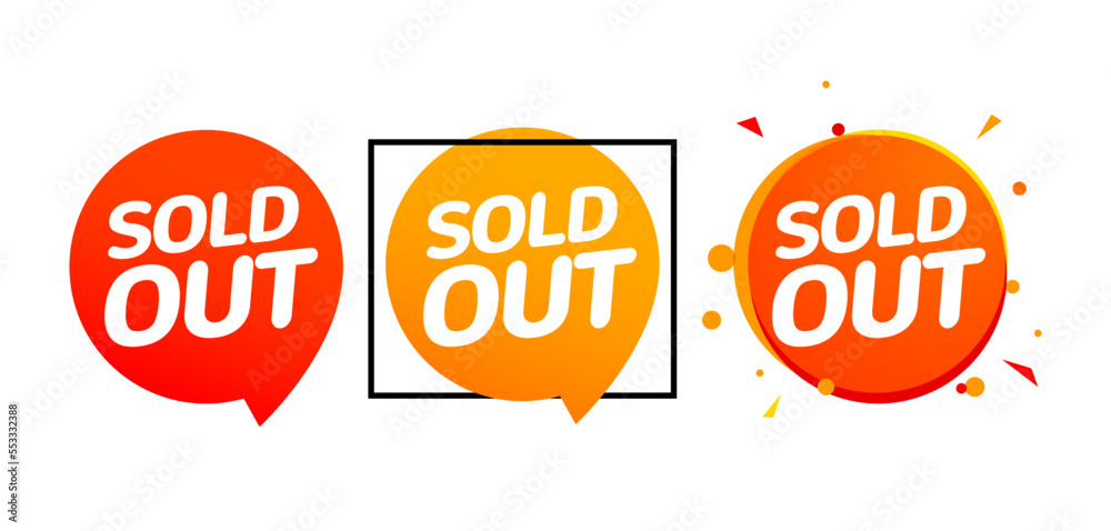 Sold out banner tag, Soldout sign isolated label for real estate or ...