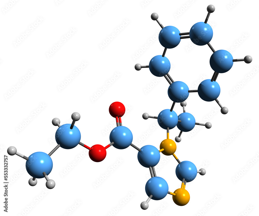 3D image of Etomidate skeletal formula - molecular chemical structure ...