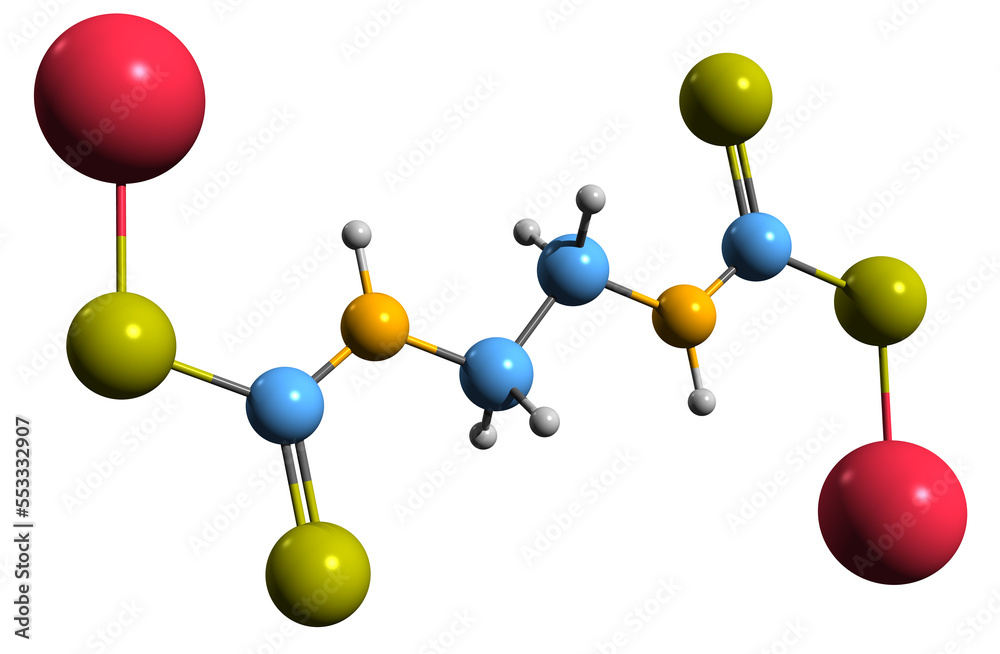 3D image of Nabam skeletal formula - molecular chemical structure of ...