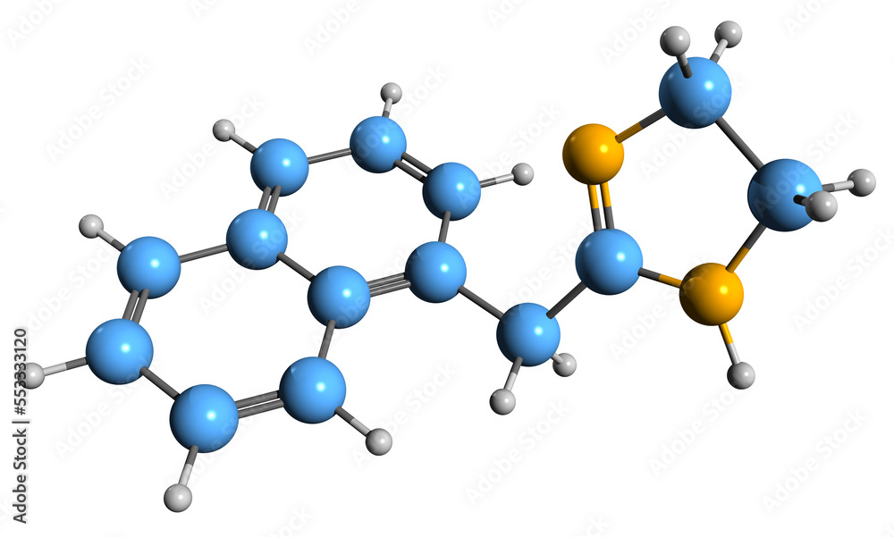 3D image of Naphazoline skeletal formula - molecular chemical structure ...