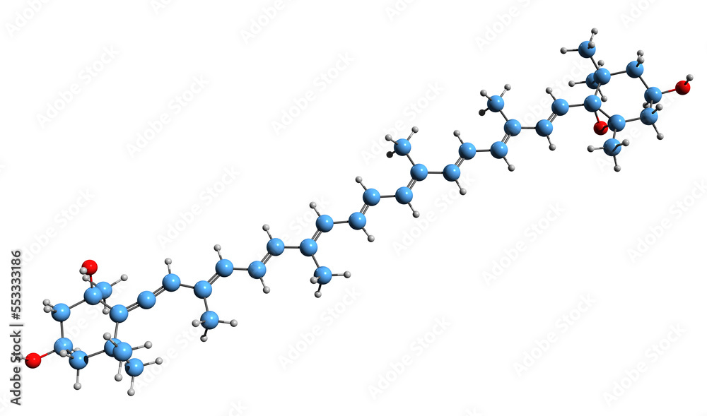 3D image of Neoxanthin skeletal formula - molecular chemical structure ...