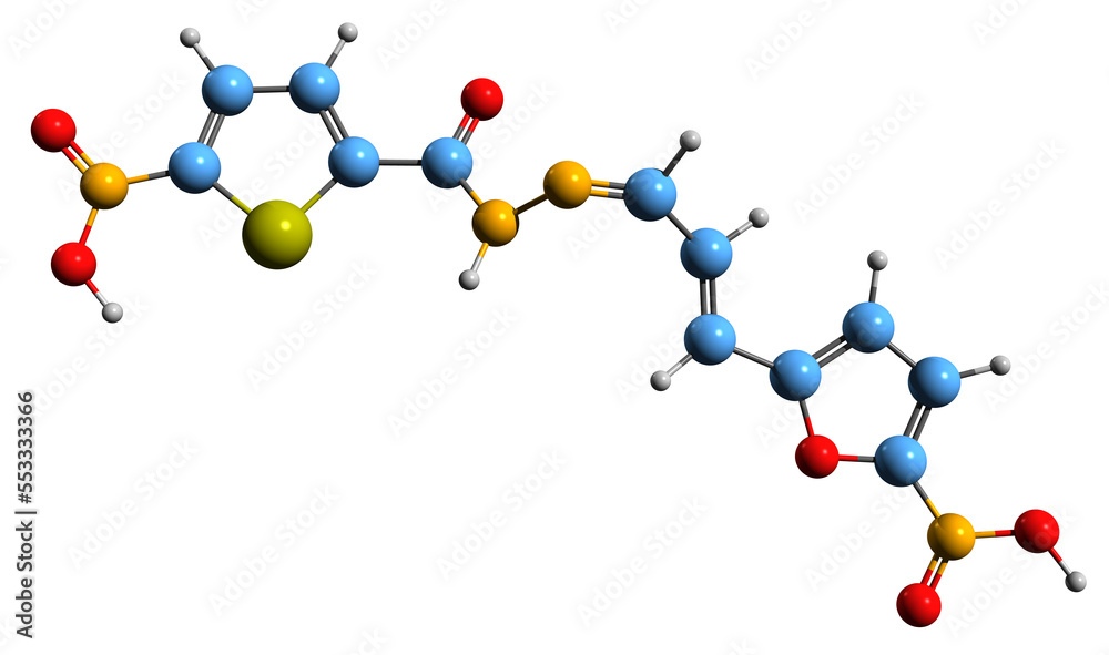 3D image of Nifurzide skeletal formula - molecular chemical structure ...