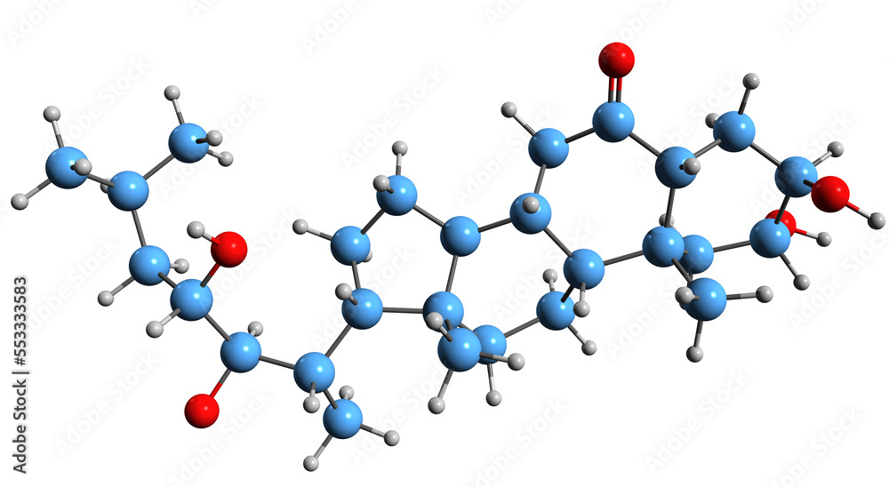 3D image of 28-Norcastasterone skeletal formula - molecular chemical ...
