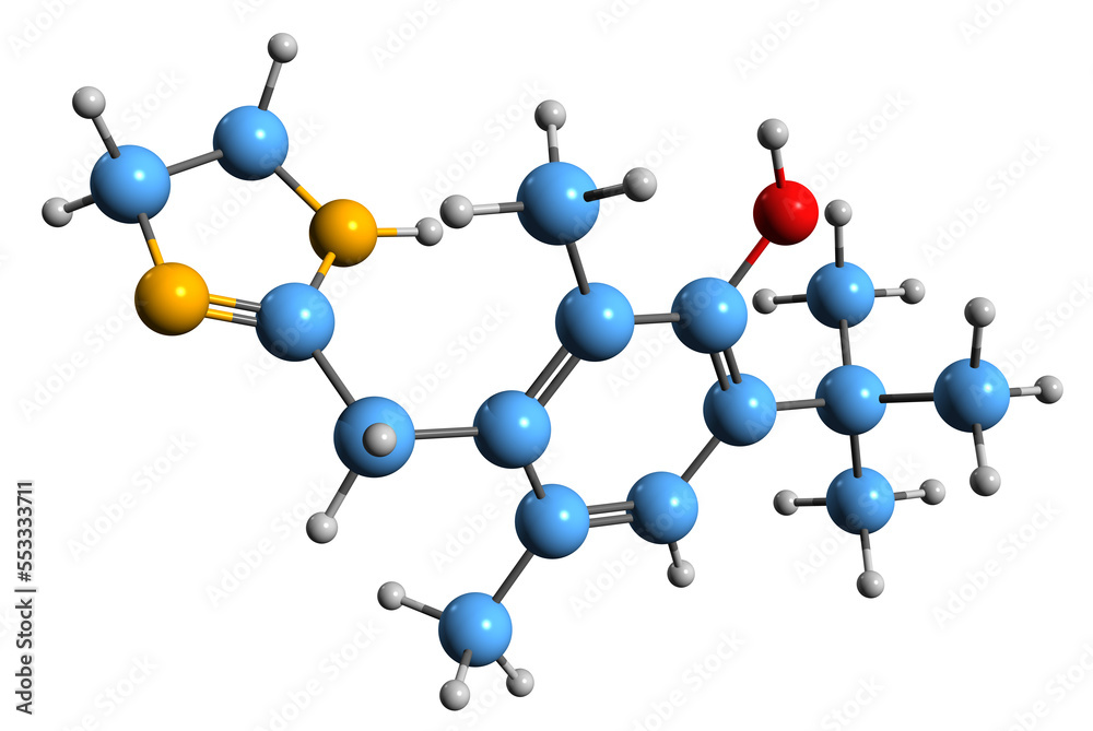 3D image of Oxymetazoline skeletal formula - molecular chemical ...