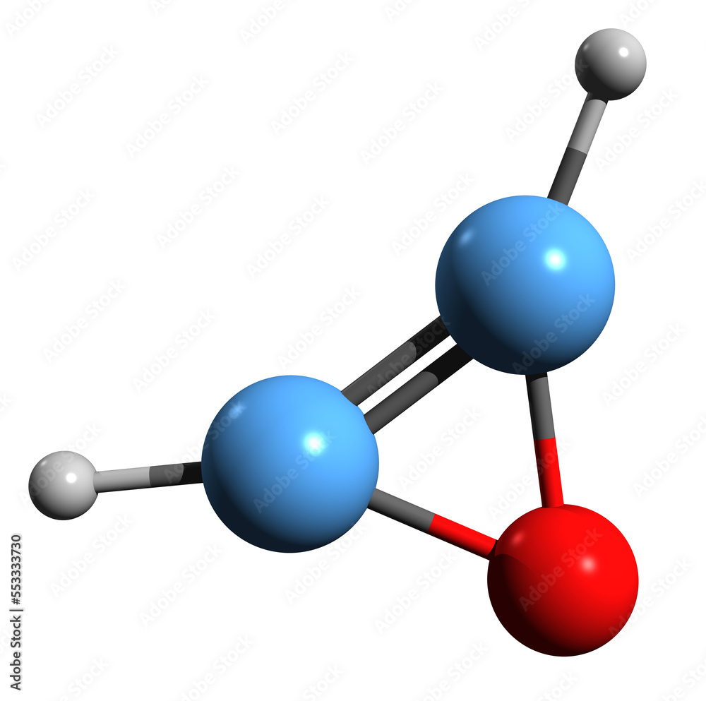 3D image of Oxirene skeletal formula - molecular chemical structure of ...