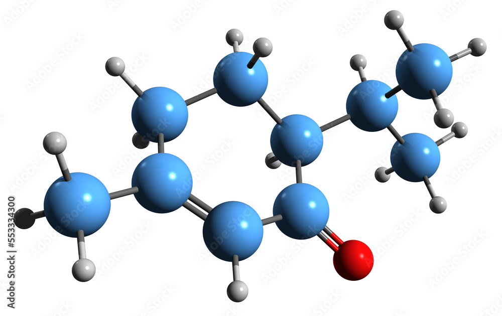 3D image of Piperitone skeletal formula - molecular chemical structure ...