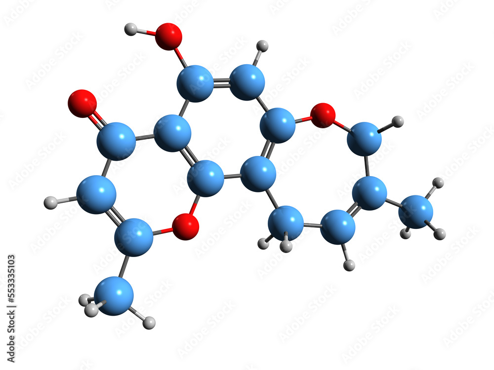 3D image of Ptaeroxylin skeletal formula - molecular chemical structure ...