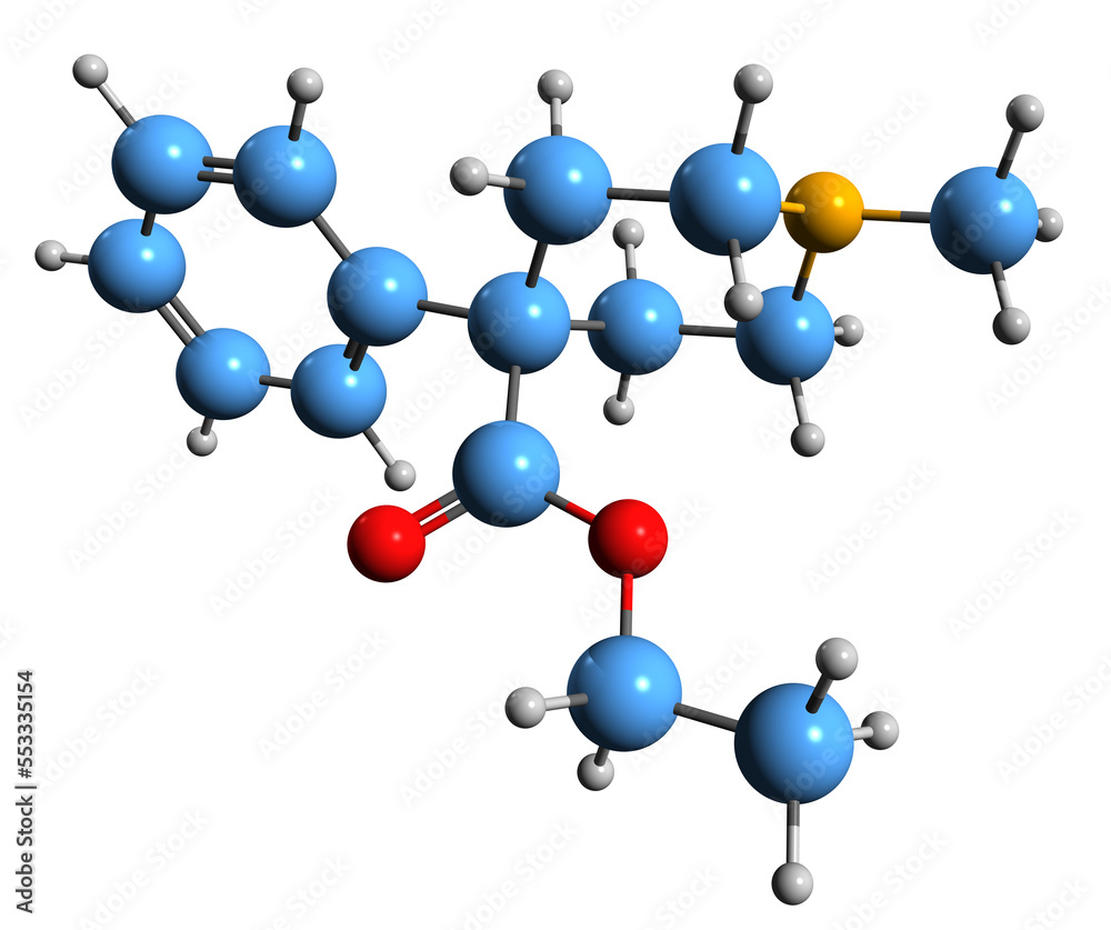 3D image of rasagilinum skeletal formula - molecular chemical structure ...