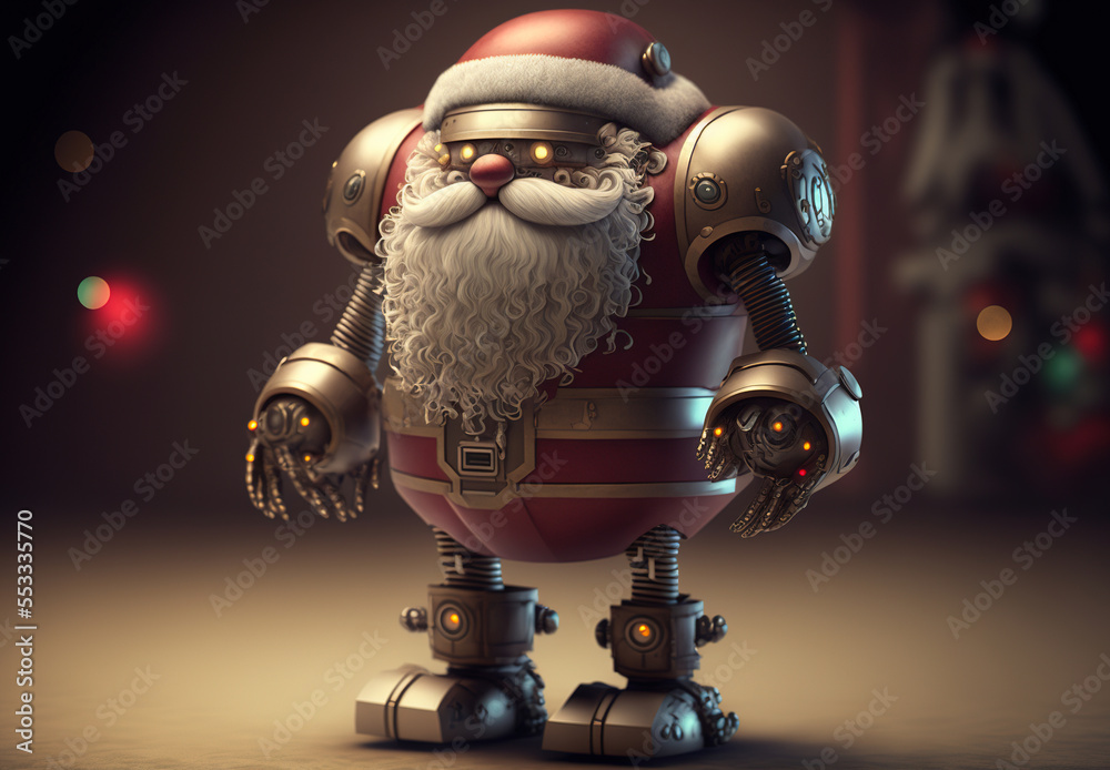 Santa Claus as a robot figurine, Christmas, created with Generative AI ...