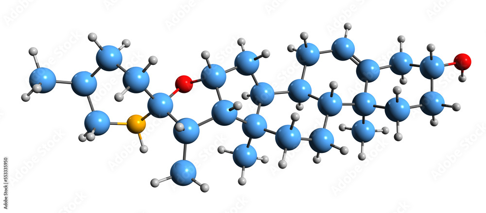 3D image of Solasodine skeletal formula - molecular chemical structure ...