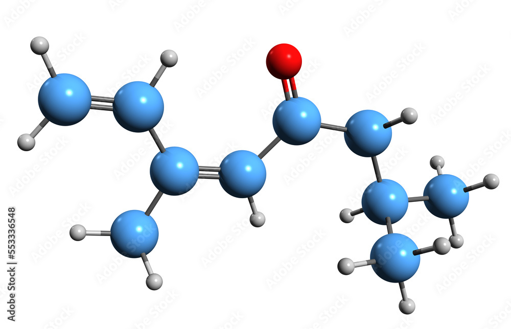3D image of tageton skeletal formula - molecular chemical structure of ...
