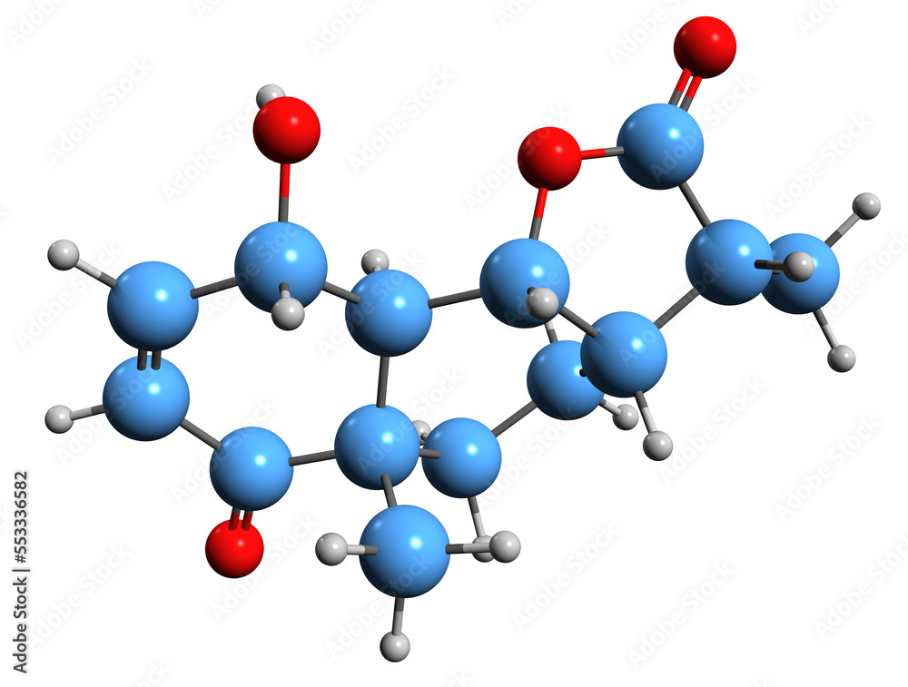 Poster 3D image of tauremizin skeletal formula - molecular chemical ...