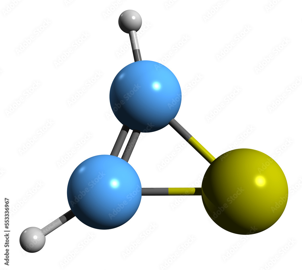 3D image of Thiirene skeletal formula - molecular chemical structure of ...