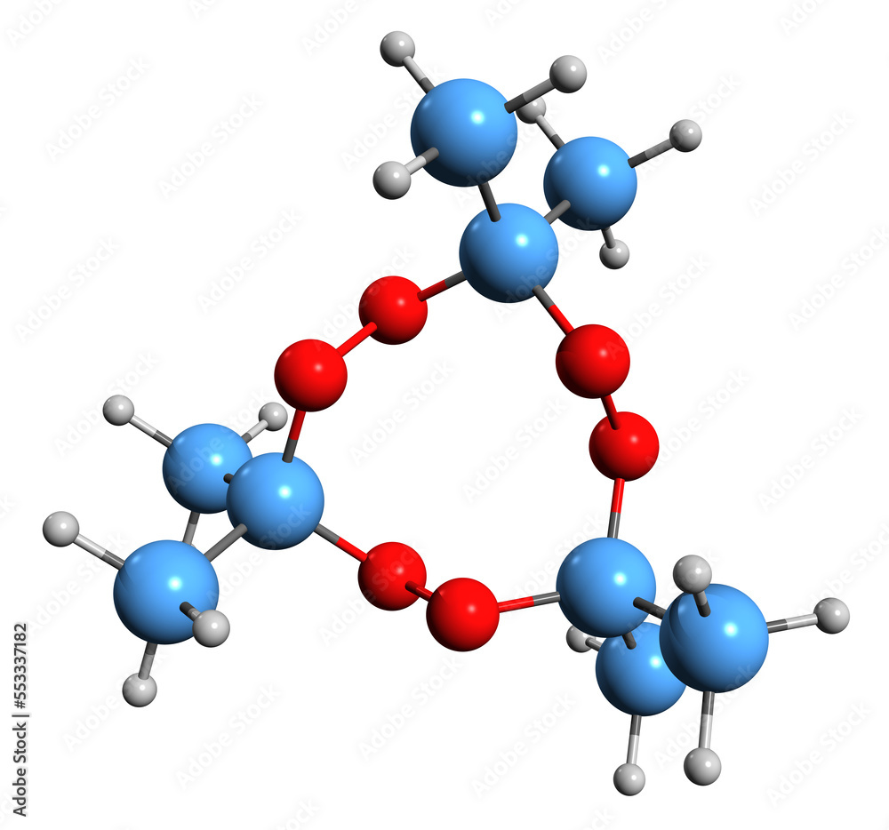 3D image of Acetone peroxide skeletal formula - molecular chemical ...