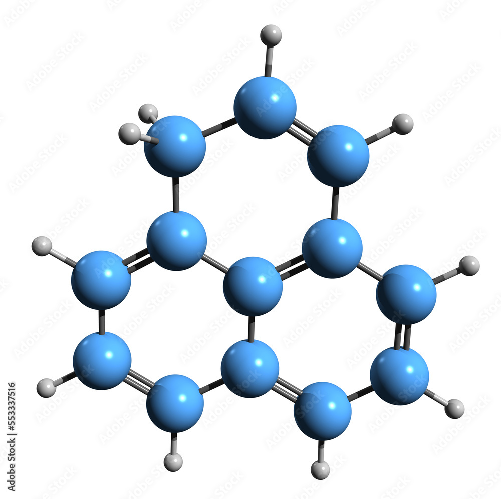 3D image of Phenalene skeletal formula - molecular chemical structure ...