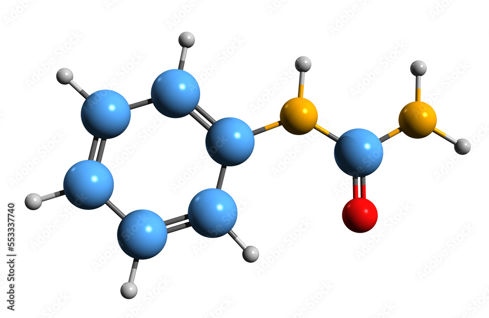 Stockillustratie 3D image of Phenylurea skeletal formula - molecular ...