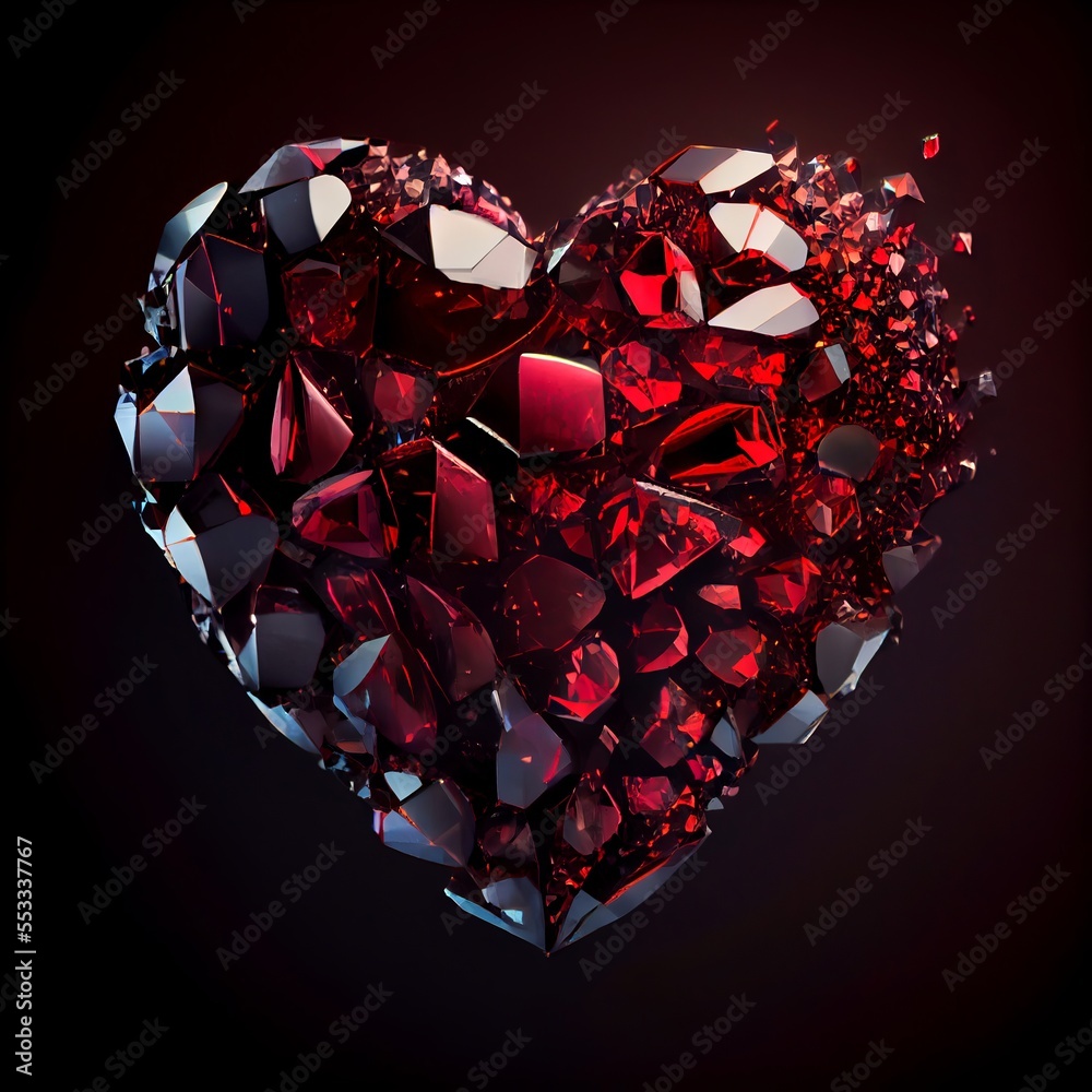 Red Crystal Heart Wallpaper