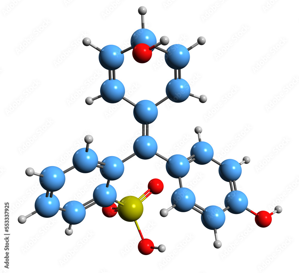 3D image of Phenol red skeletal formula - molecular chemical structure ...