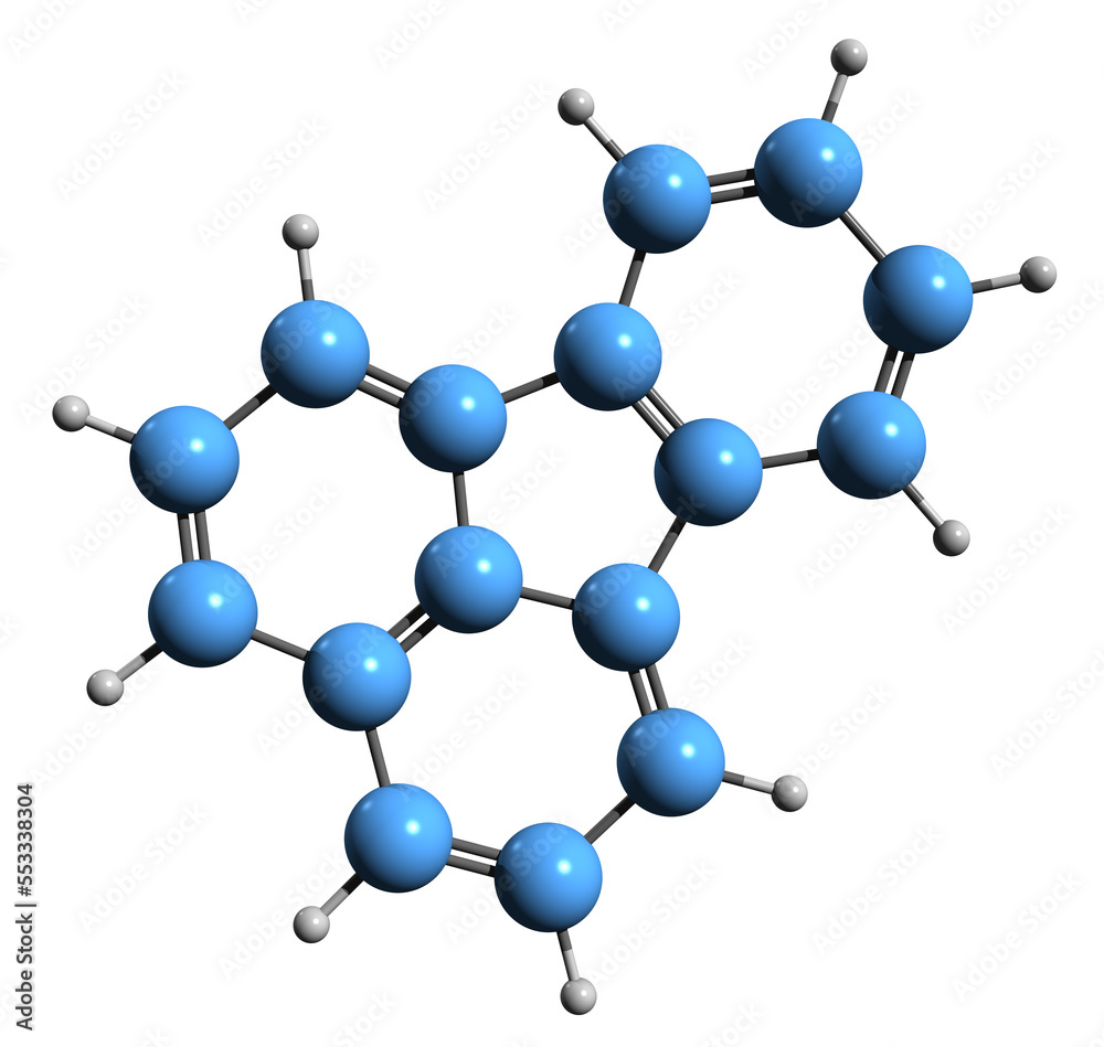 3D image of Fluoranthene skeletal formula - molecular chemical ...