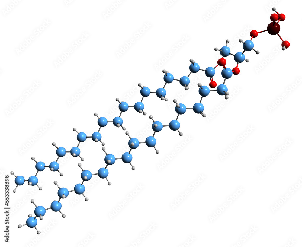 3D image of Phosphatidic acid skeletal formula - molecular chemical ...