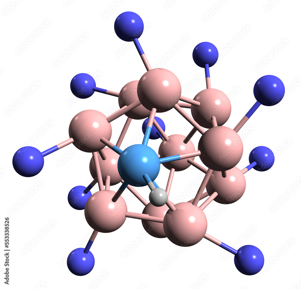 3D image of Fluorinated carborane acid skeletal formula - molecular ...