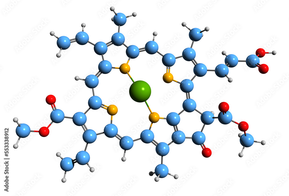 3D image of Chlorophyll c3 skeletal formula - molecular chemical ...