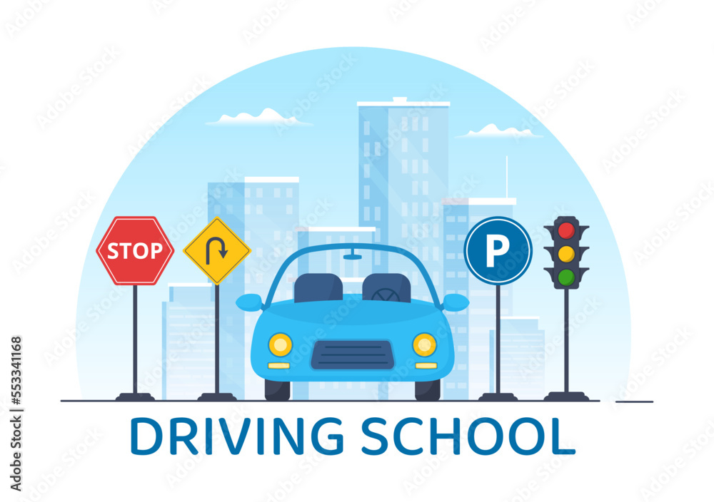 Driving School with Education Process of Car Training and Learning to ...