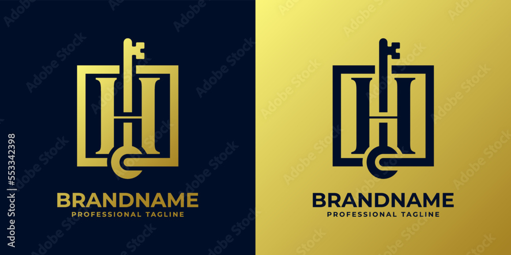 Letter H Key Logo Stock Vector | Adobe Stock