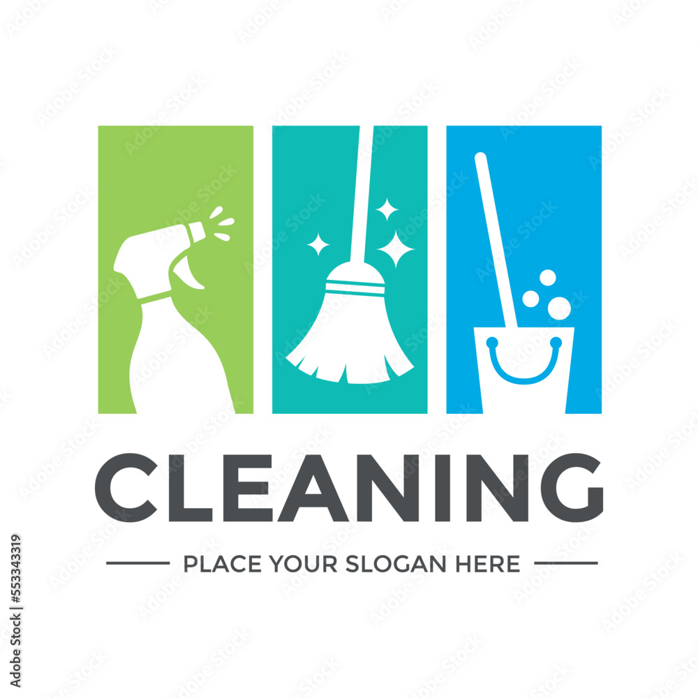 Cleaning logo vector template Stock Vector | Adobe Stock