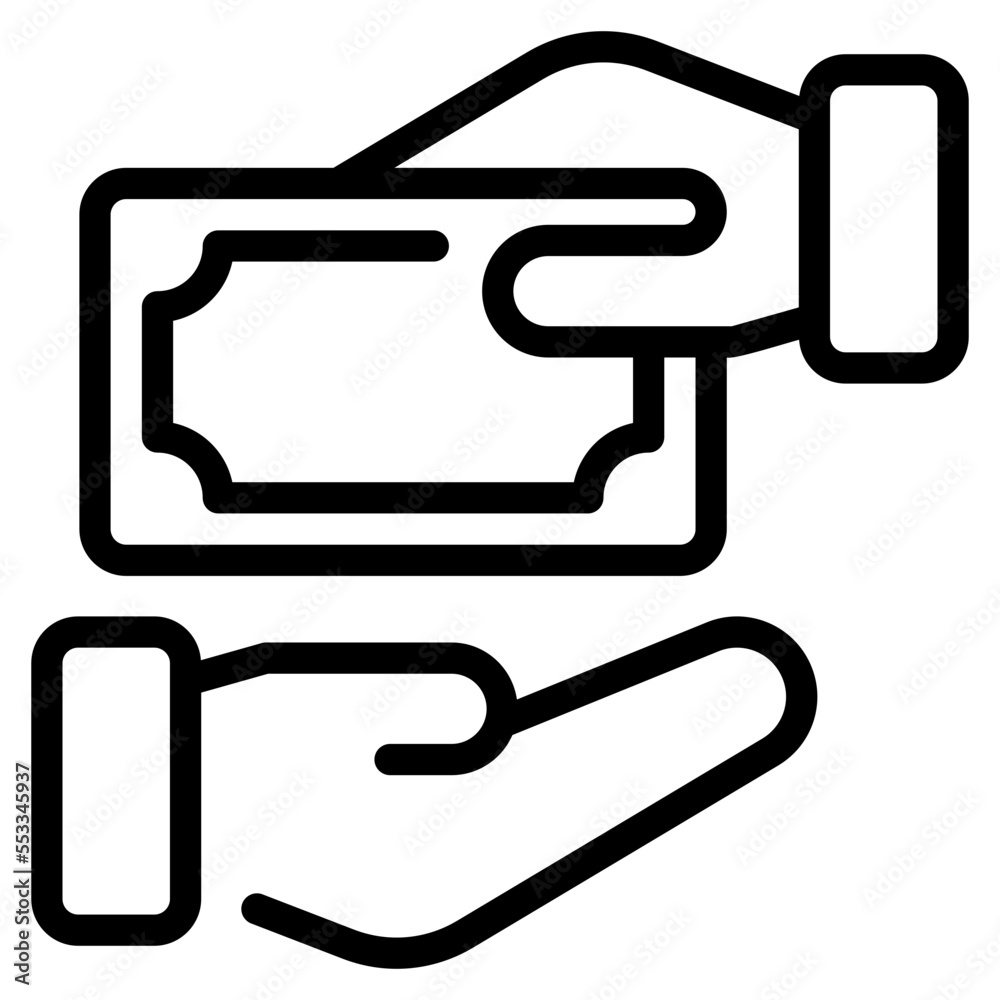 Give Money Icon Stock Vector | Adobe Stock