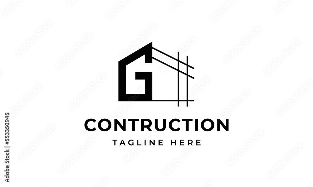 Initial letter g building contruction logo, icon, symbol Stock Vector ...