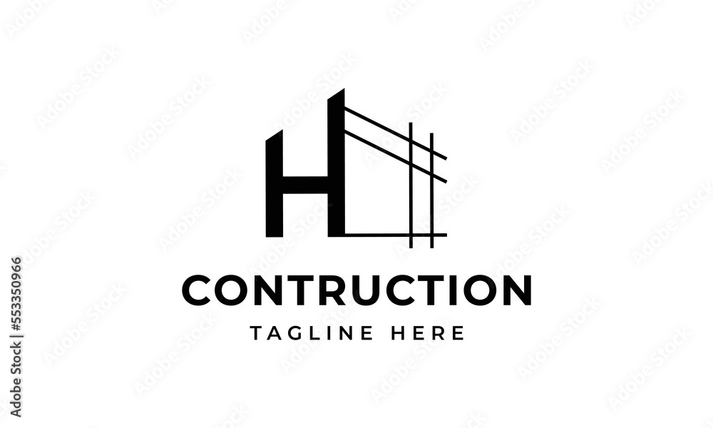 Initial letter h building contruction logo, icon, symbol Stock Vector ...