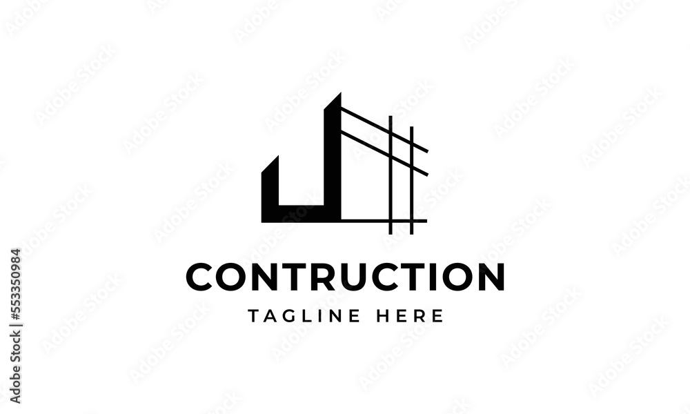 Initial letter j building contruction logo, icon, symbol Stock Vector ...