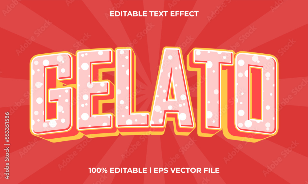 gelato text effect editable modern lettering typography font style ...