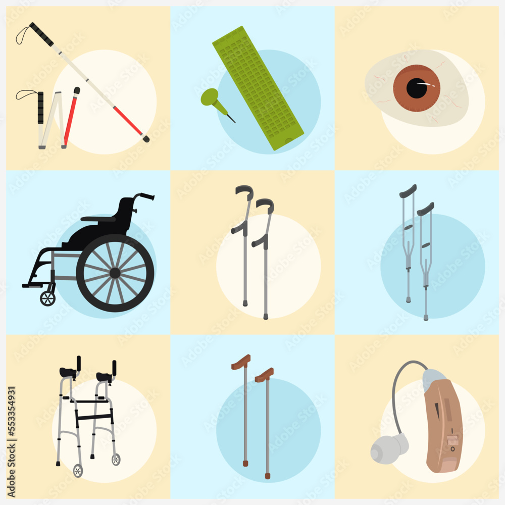 Semi flat color vector object. wheelchairs and other assistive devices ...