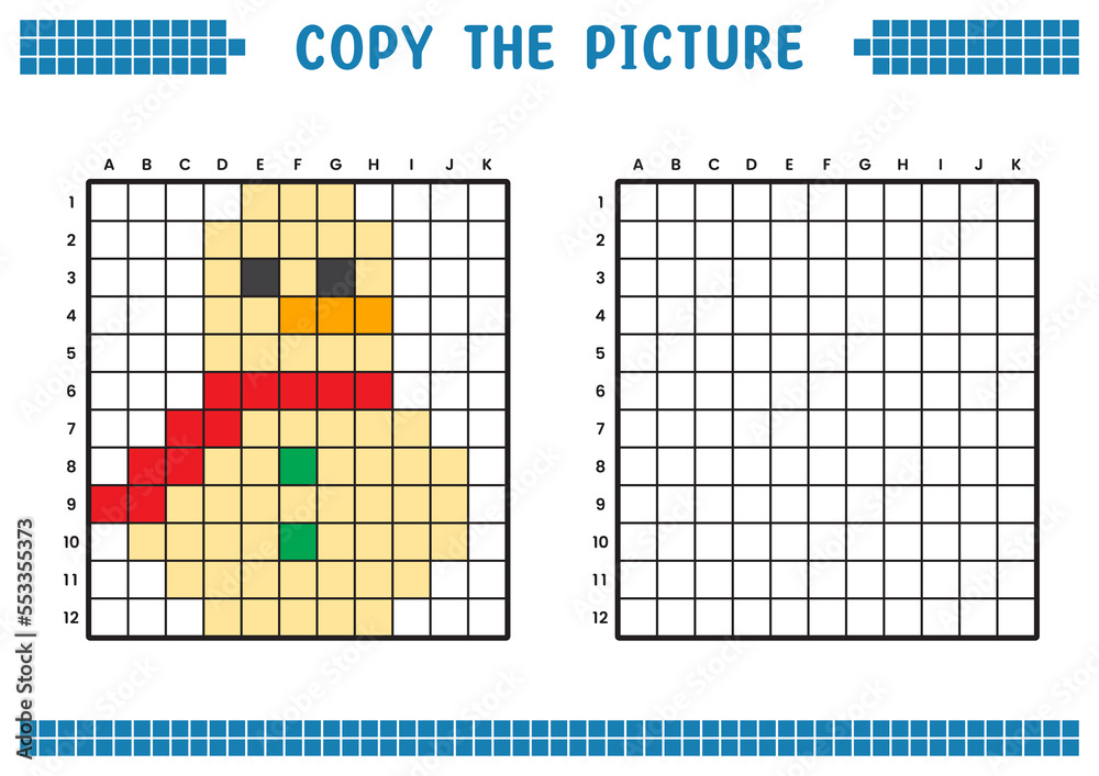 Copy the picture, complete the grid image. Educational worksheets ...