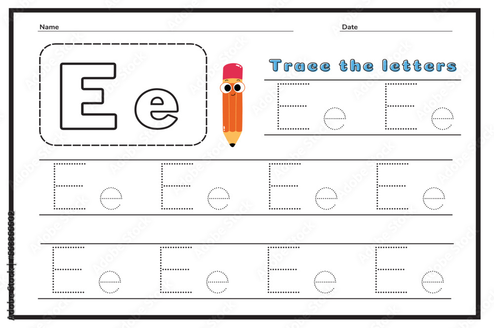 Writing practice of letters E. Coloring book. Education for children ...