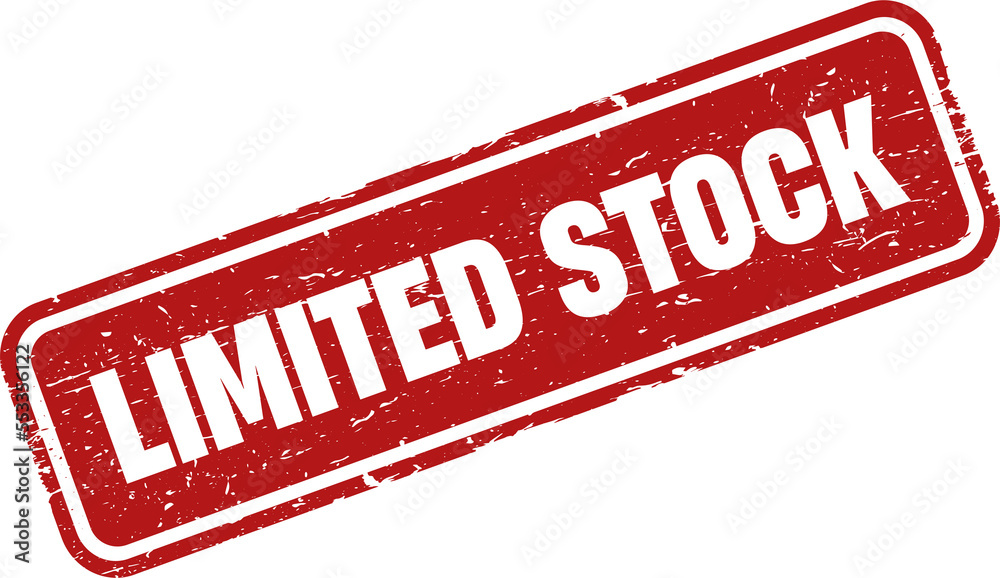 Limited stock rubber stamp. Limited stock Stamp vintage old red color ...