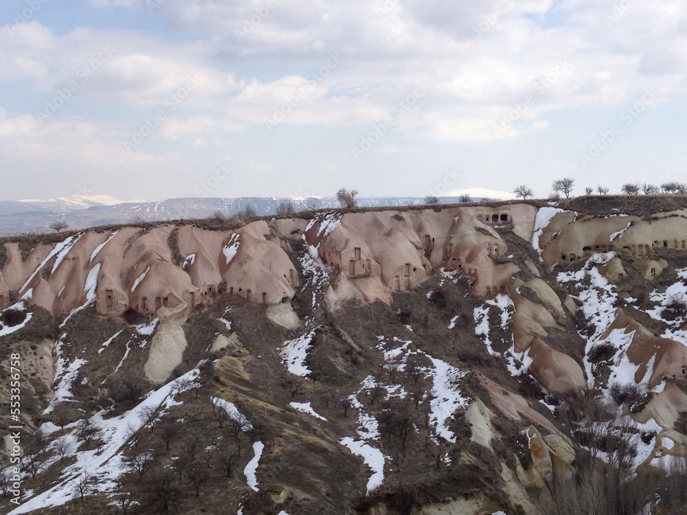 Cappadocia cave houses area, central Turkey. These are geologically ...