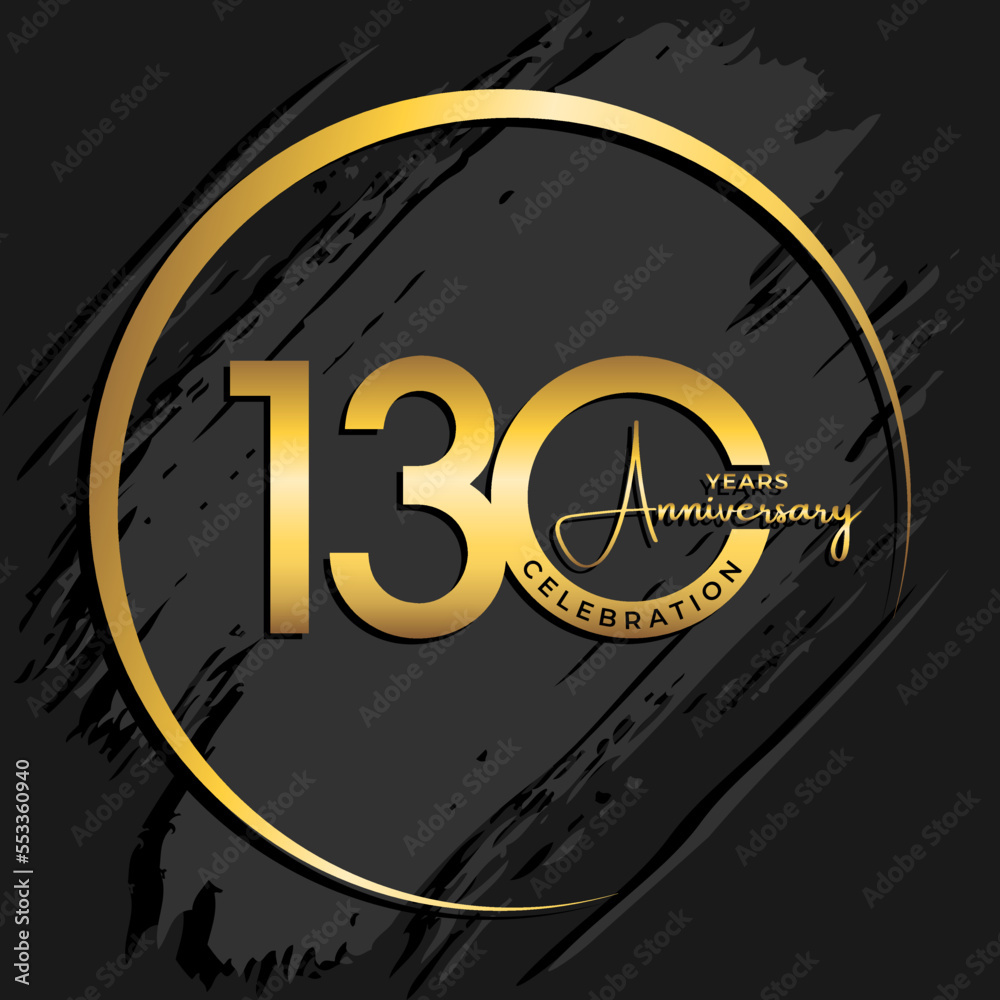 130th Anniversary Celebration. Golden Anniversary Template Design. Logo Vector illustrations ...