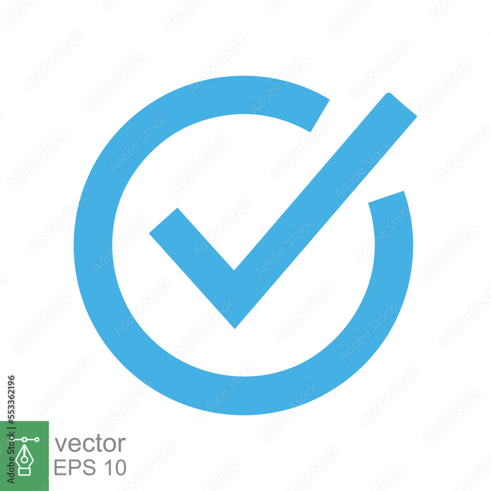 Check mark icon. Checkmark right symbol tick sign. Ok button correct ...