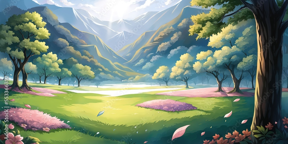 2D Visual Novel: Fantasy Nature Vol. 1 - Stylized Anime Background ...