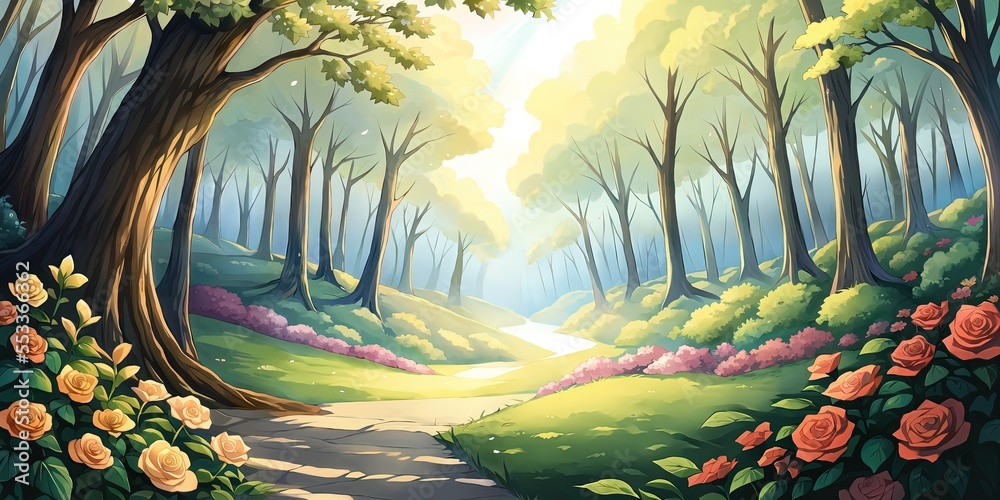 2D Visual Novel: Fantasy Nature Vol. 1 - Stylized Anime Background ...