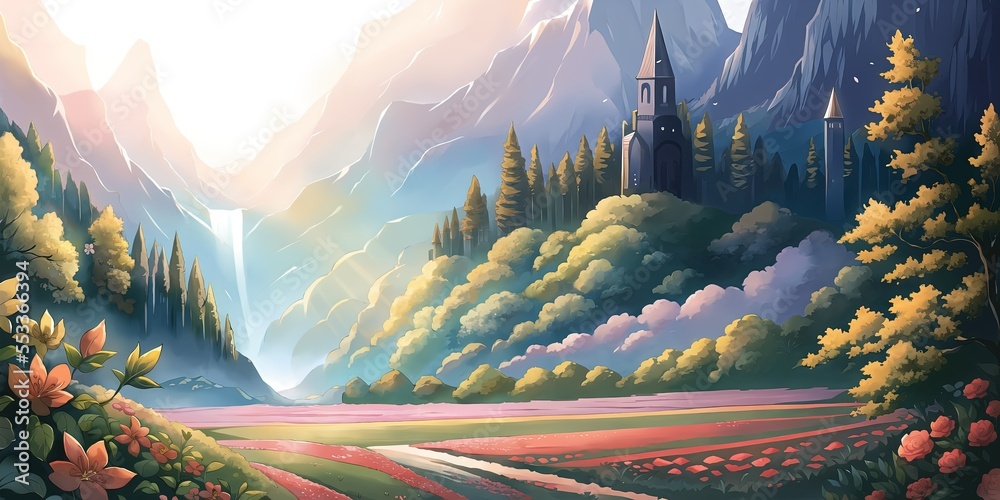 2D Visual Novel: Fantasy Nature Vol. 1 - Stylized Anime Background ...
