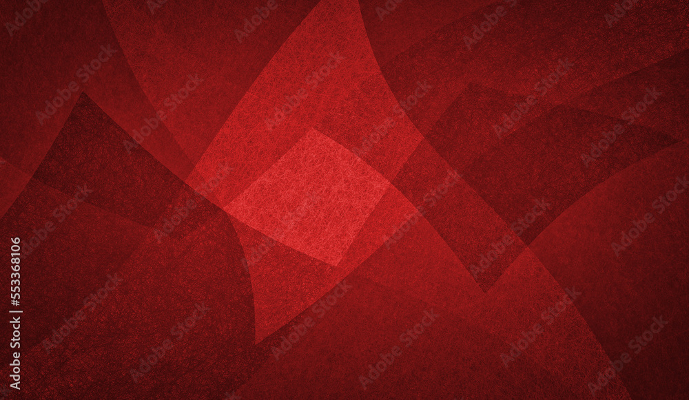 abstract red and black background with curved shapes and geometric design on border and texture ...
