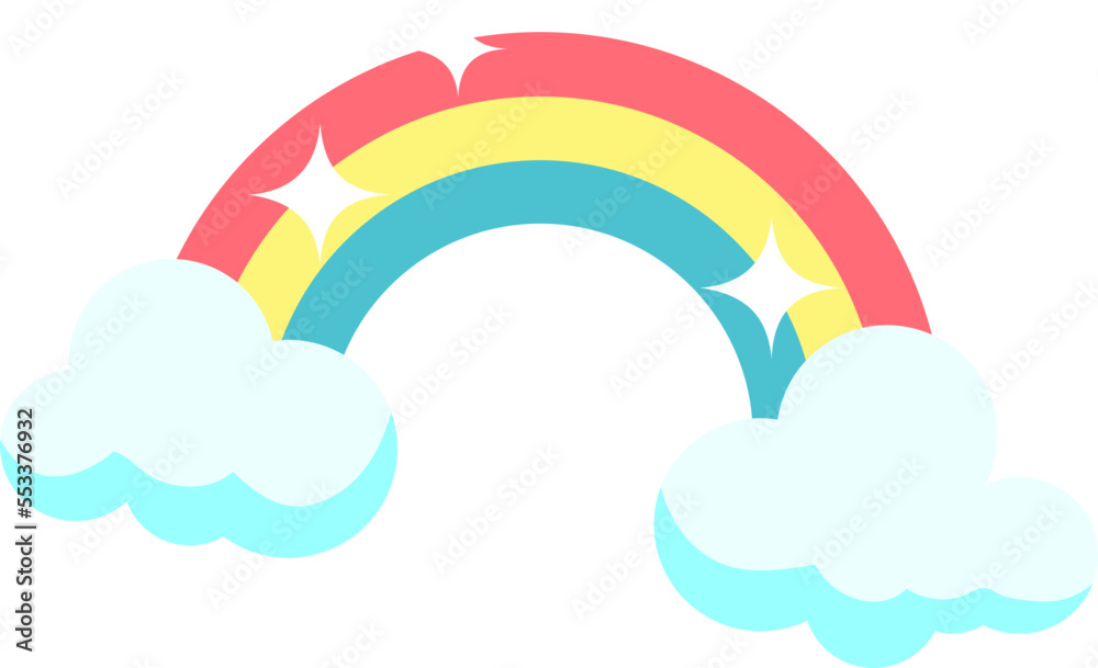 cloud with rainbow, svg illustration Stock Vector | Adobe Stock