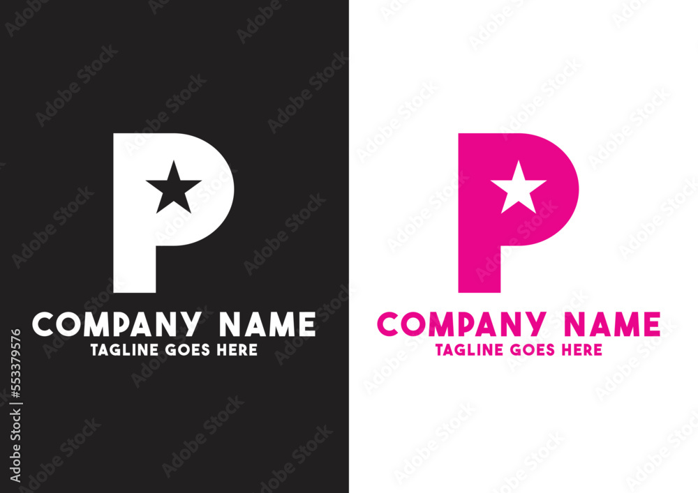 Letter P with a star logo design vector template, P letter logo Stock ...