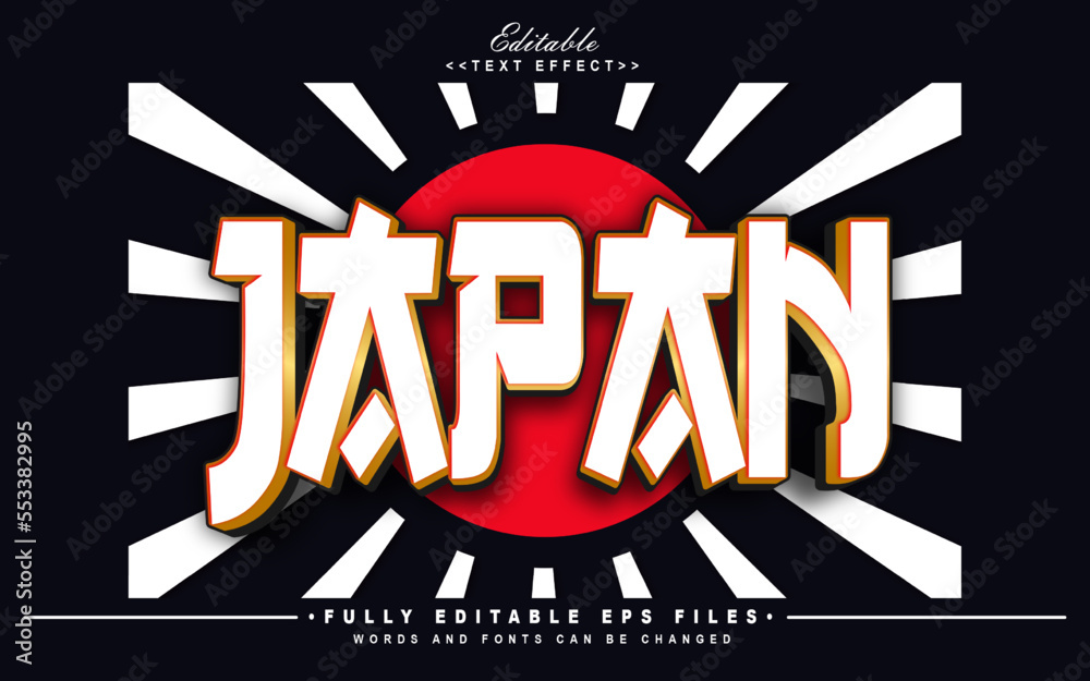 editable japan text effect.logo text.typhography logo Stock Vector ...